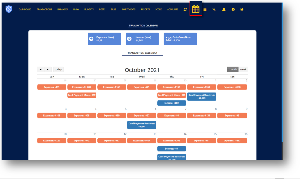 User Guide - Transaction Calendar - MoneyPatrol