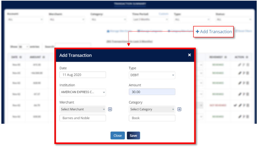 User Guide - Transactions - MoneyPatrol